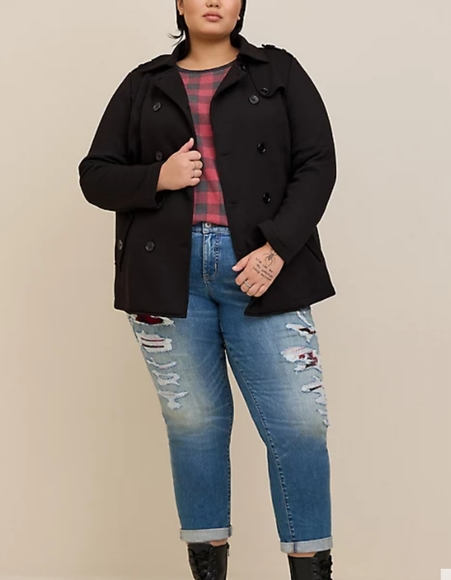 torrid | Jackets & Coats | Nwt Torrid Fleece Double Breasted Peacoat ...